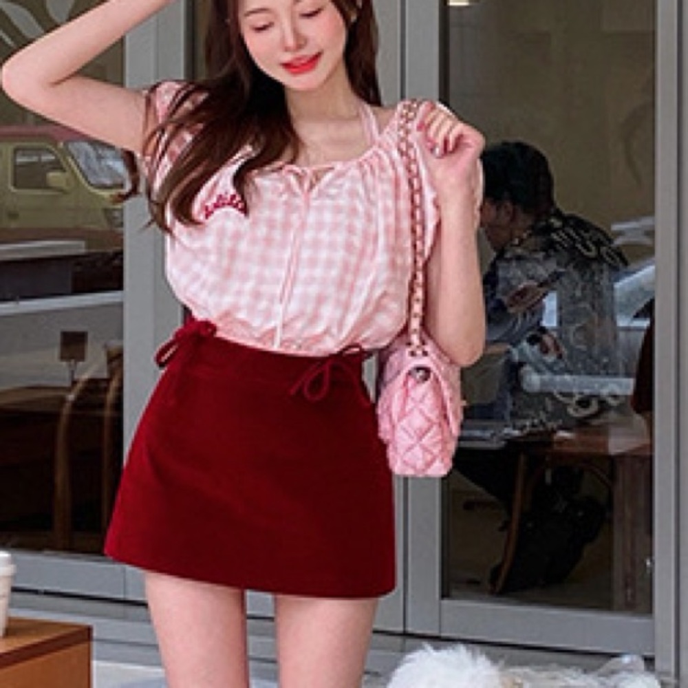 Japanese Kawaii Style Balletcore Red Velvet Heart Poc… - Gem